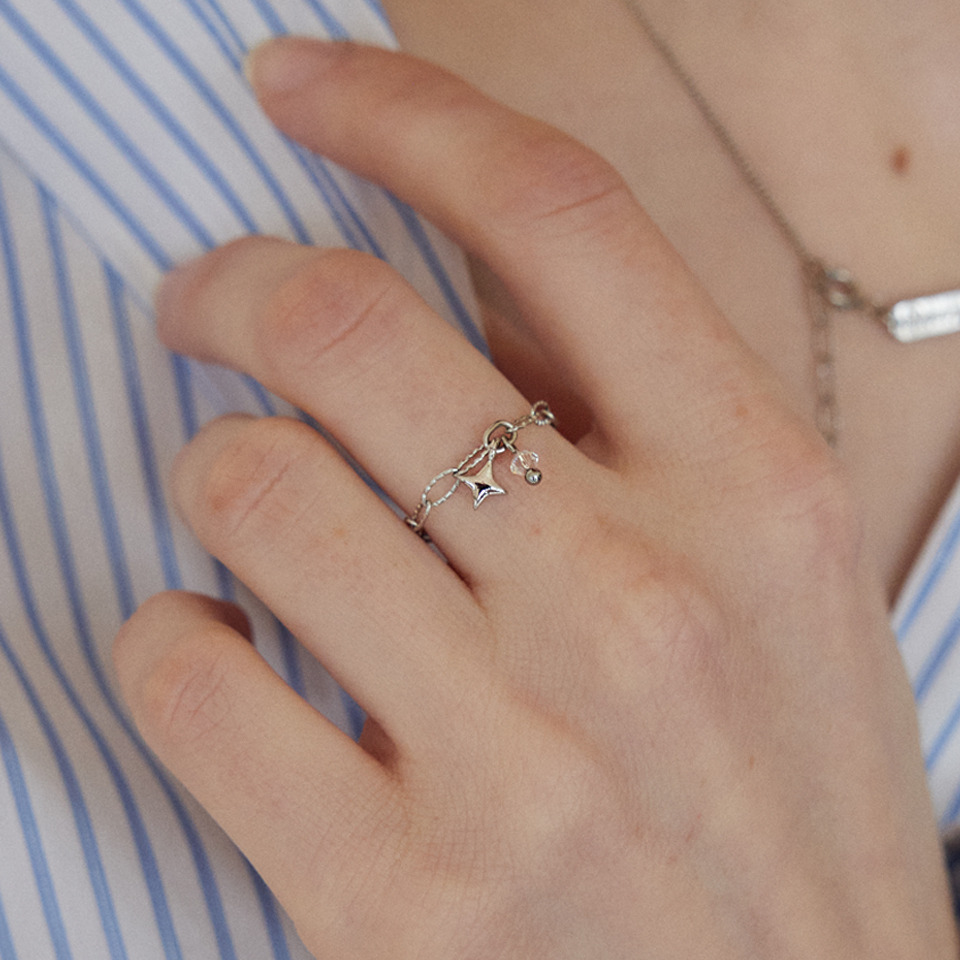 Morning star chain ring - 하고(HAGO)