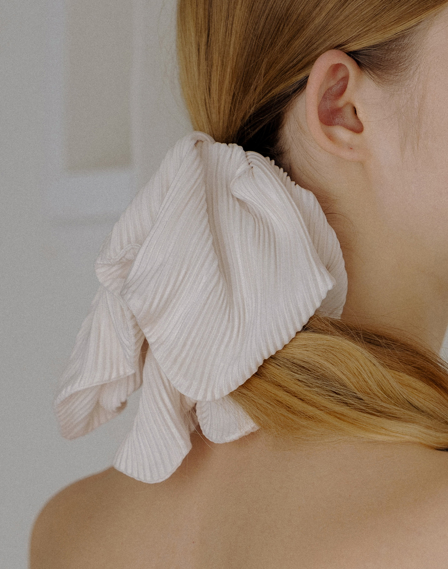 HLD020 Pleated square scrunchie - HAGO(하고)