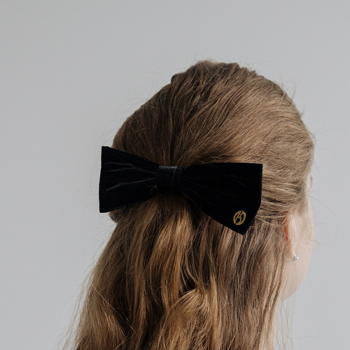 HTY012 Basic black ribbon hair pin - HAGO(하고)
