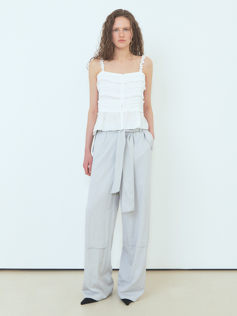 Back String Snap Pants, Light Grey - HAGO(하고)