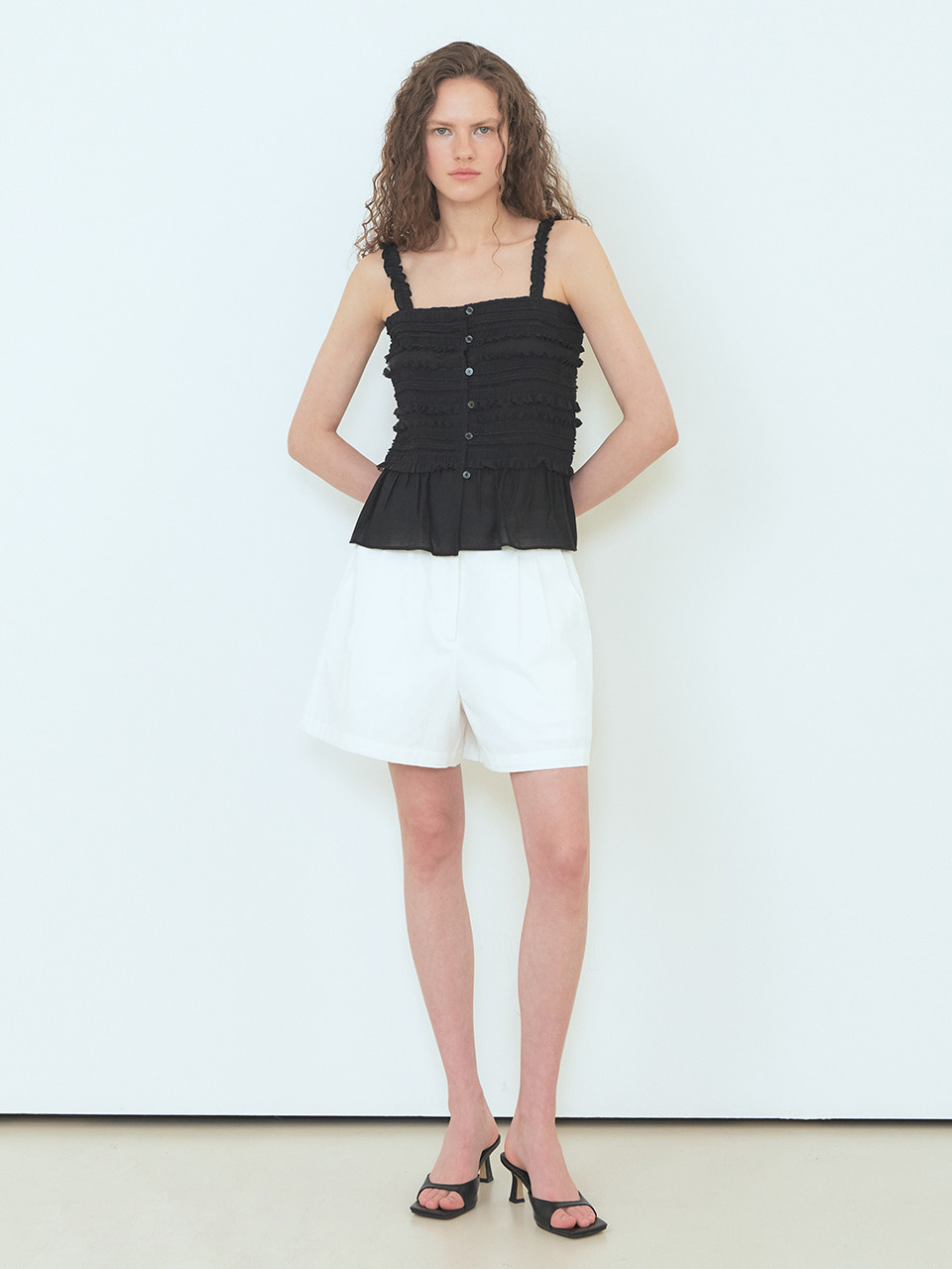 Cotton Pintuck Short Pants, White - HAGO(하고)