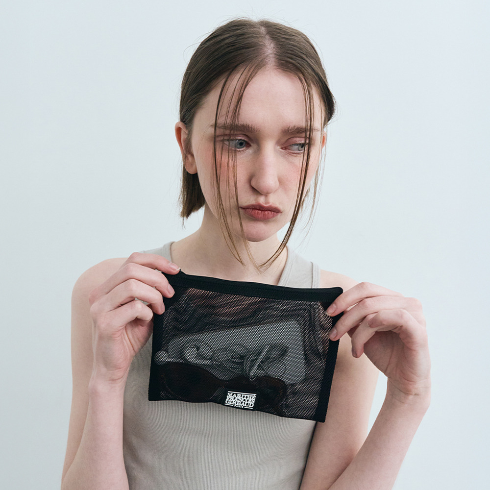 CLASSIC LOGO MESH POUCH black - HAGO(하고)