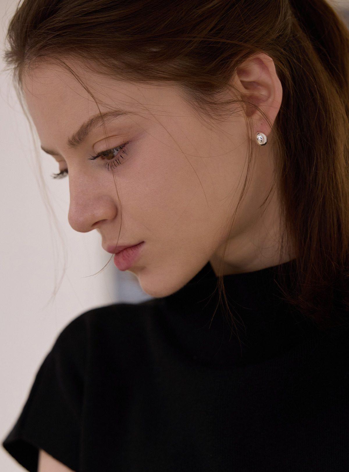 [실버925] 하프 빈 귀걸이 - HAGO(하고)