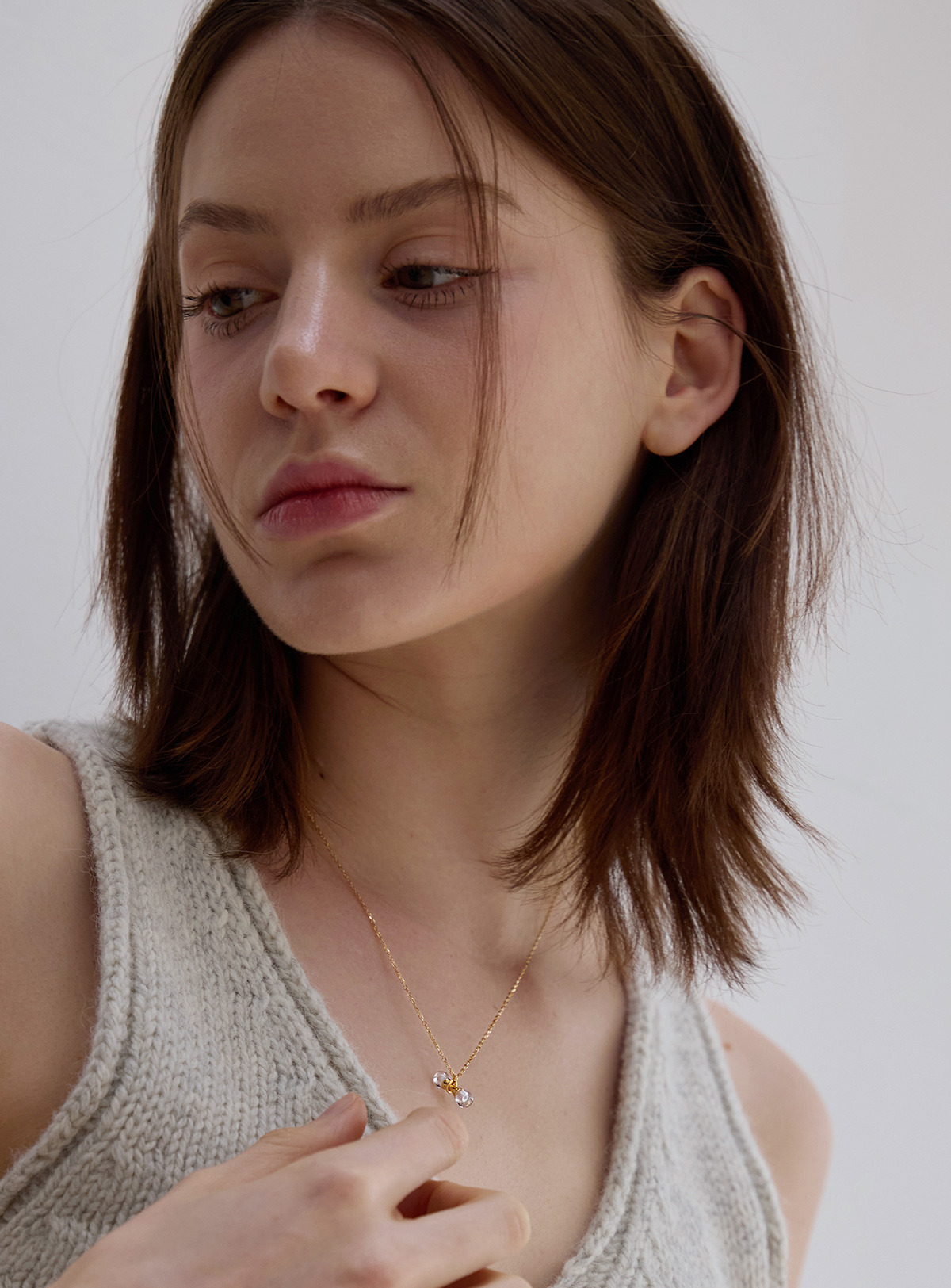 [실버925] 폴링 듀 목걸이 - HAGO(하고)