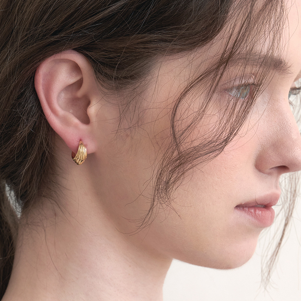 waterfall ring earrings (E052_gold) - 하고(HAGO)