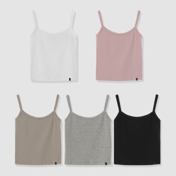 D. BASIC STRING SLEEVELESS TOP - 5 COLOR - HAGO(하고)