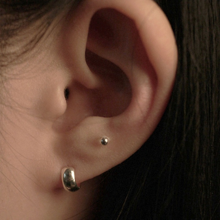 [2SET]LU133 Bold & Basic layered earrings - HAGO(하고)