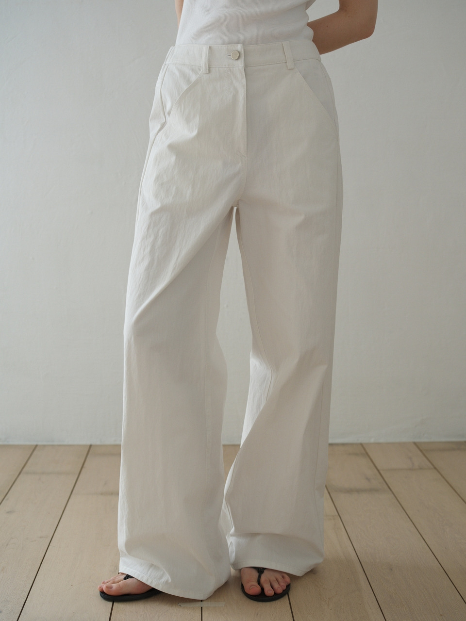 WATERY WIDE PANTS_OFF WHITE - HAGO(하고)