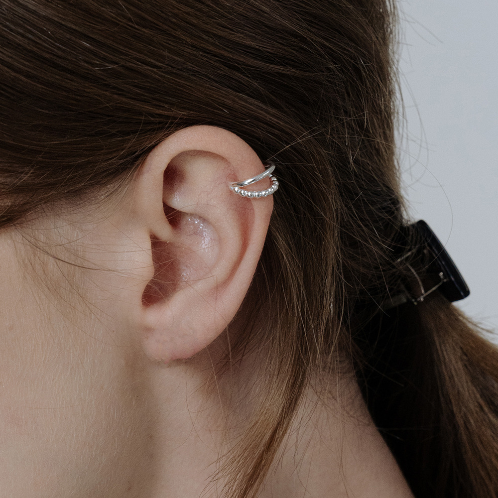 TB018 two line cubic earcuff - HAGO(하고)