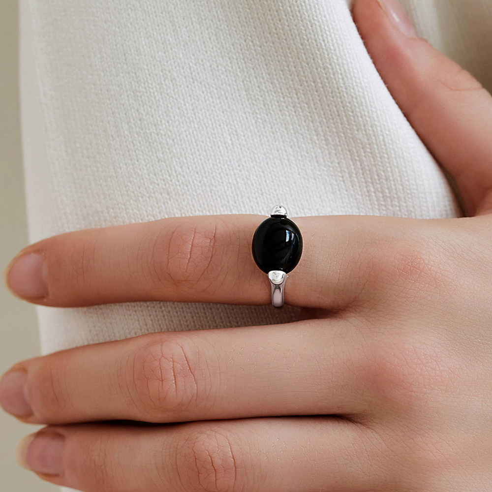 NC018 Bold Onyx Ring - HAGO(하고)