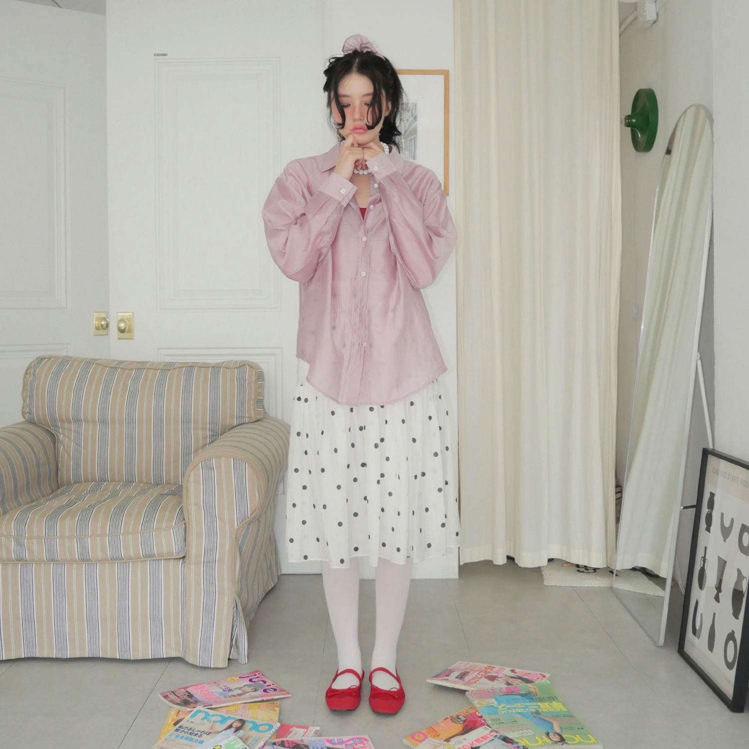 [주말특가]시어 레이어드 스커트_Dot - HAGO(하고)