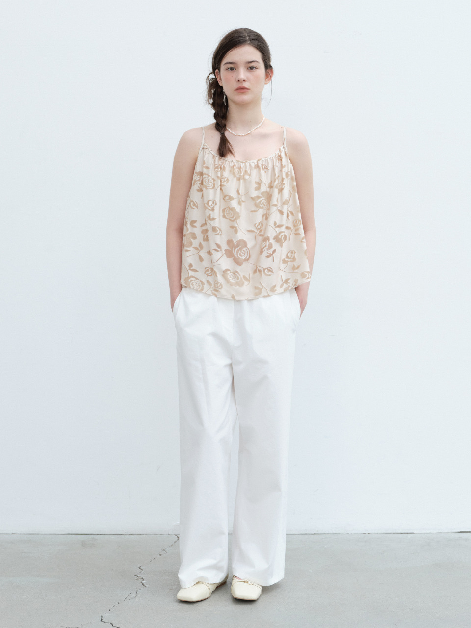 Sheer Rose Sleeveless-Beige - HAGO(하고)