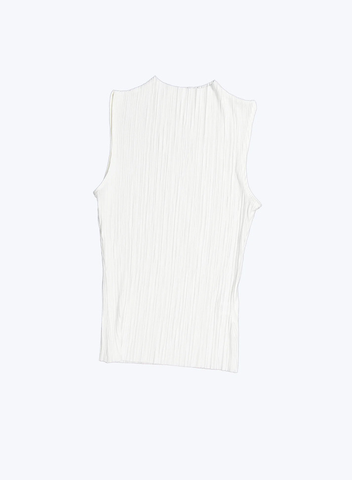 PLEATED SLEEVELESS TOP II - WHITE - HAGO(하고)