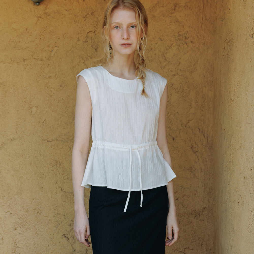 Blair string blouse (white) - HAGO(하고)