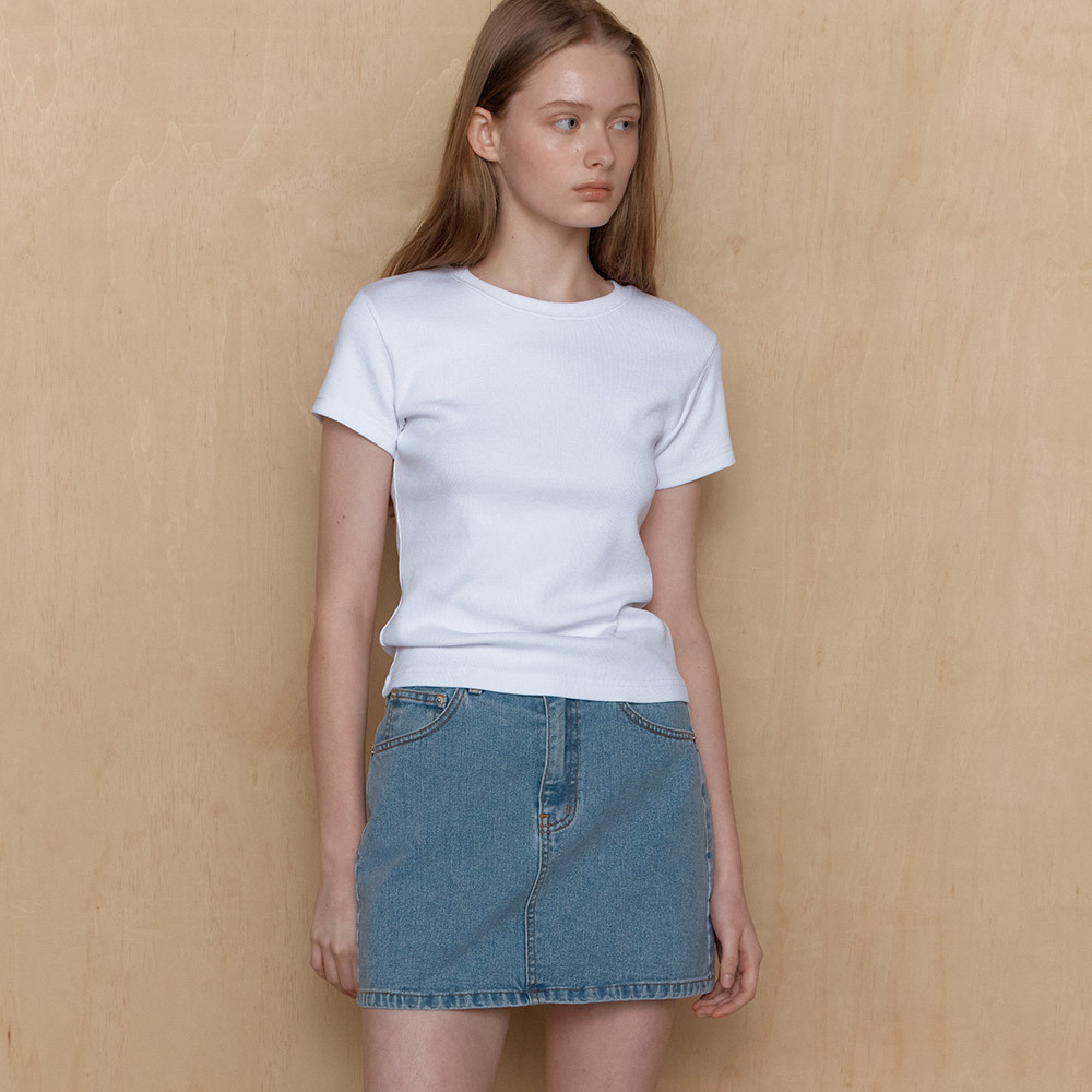 alldy half t-shirt - white - HAGO(하고)