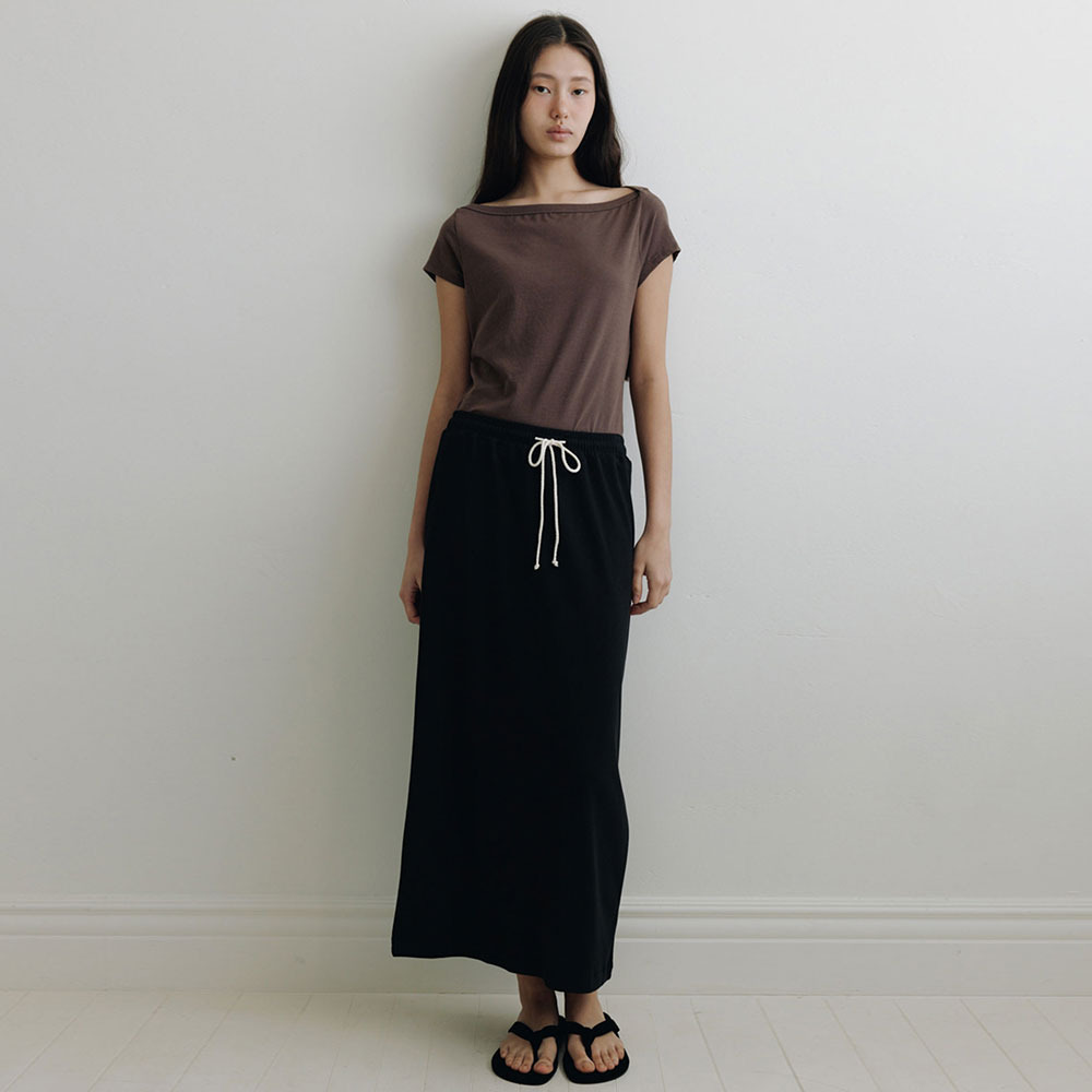 String Long Skirt(Black) - HAGO(하고)