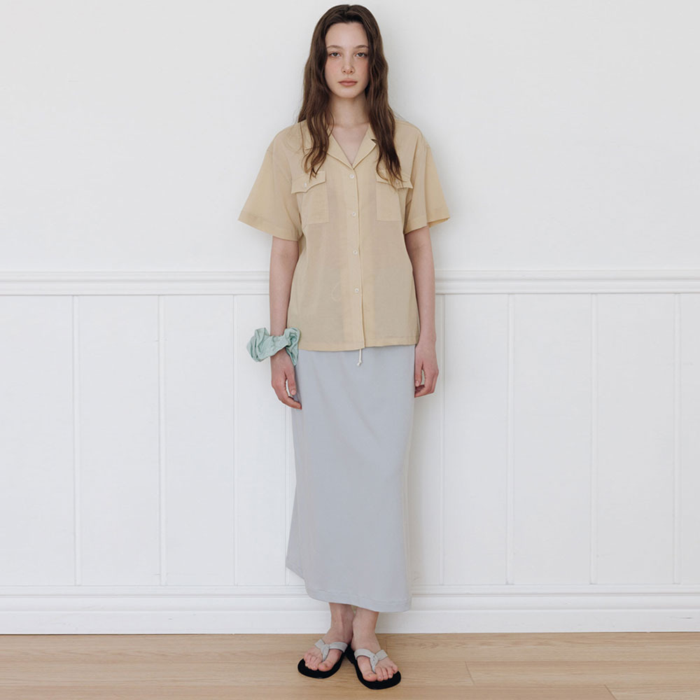 String Long Skirt(Light Grey) - HAGO(하고)