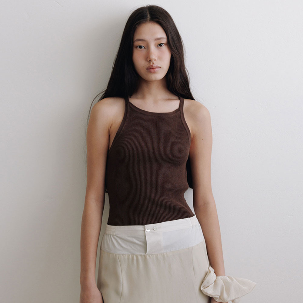 Rib Knit Sleeveless(Brown) - HAGO(하고)