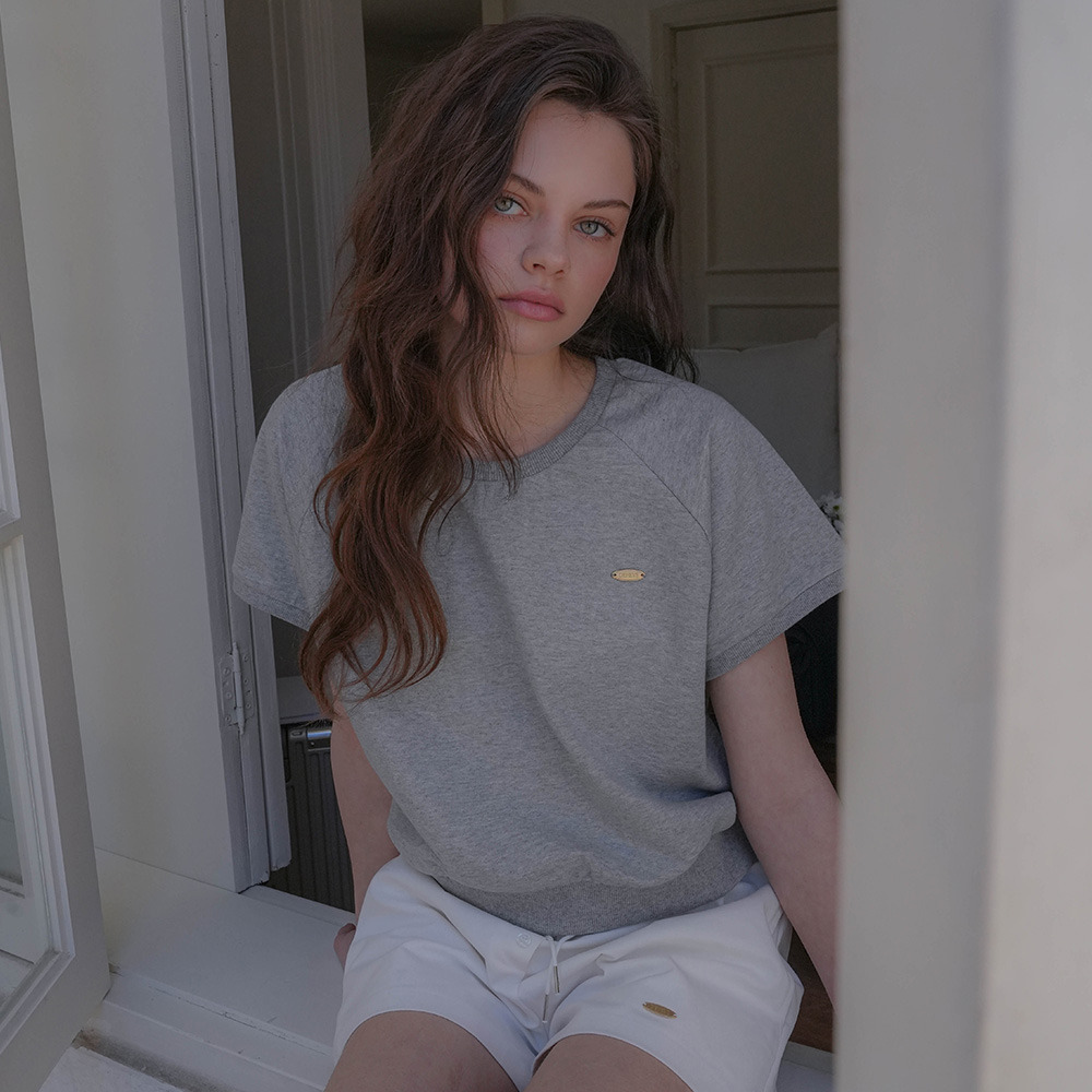 Basic Half Sleeve Sweatshirt [Gray] - HAGO(하고)