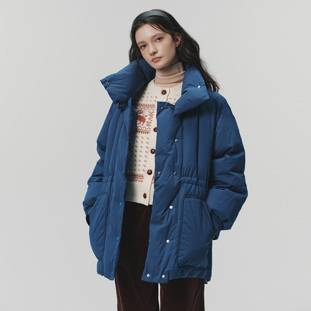 JADE stand collar down padding_BLUE - HAGO(하고)