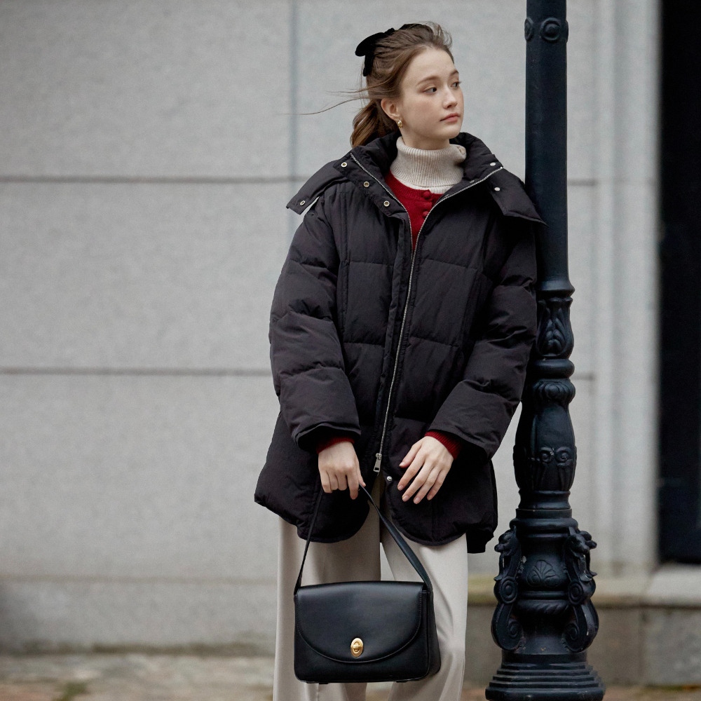 JAKE hoodie duck down padding_BLACK - HAGO(하고)