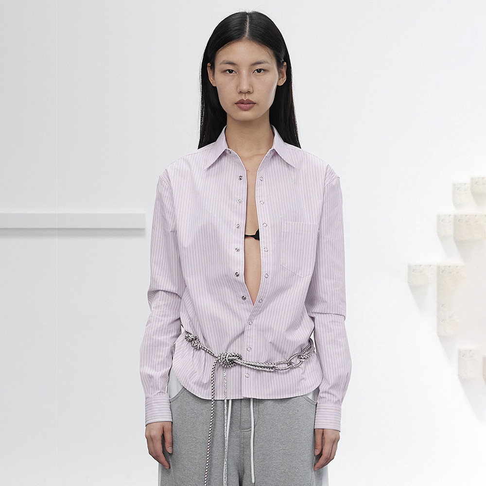 OVERSIZED STRIPE SHIRTS / PINK - HAGO(하고)