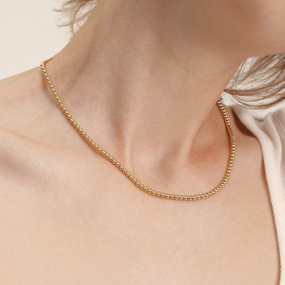 실버 925 3mm 트레이스 볼 목걸이 #LSN70 - HAGO(하고)