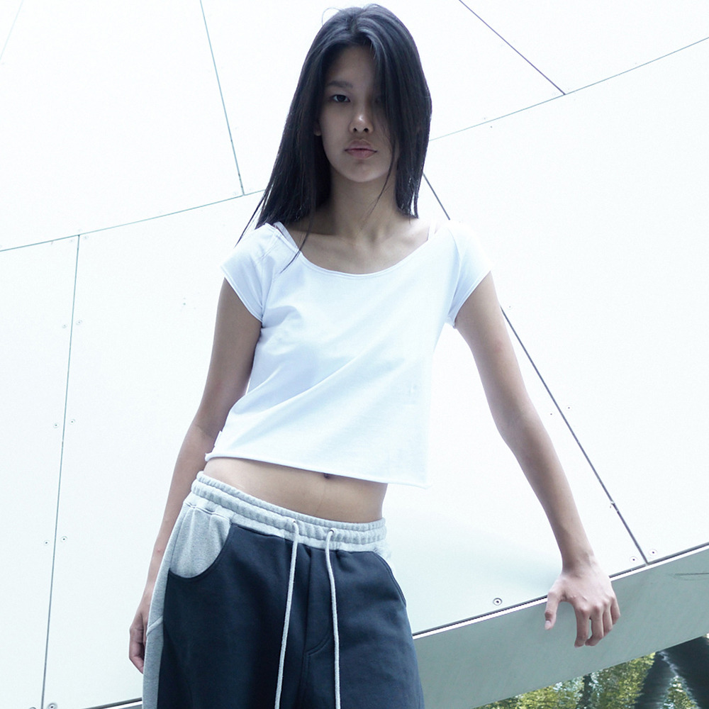 DEEP ROUND HALF TOP / WHITE - HAGO(하고)