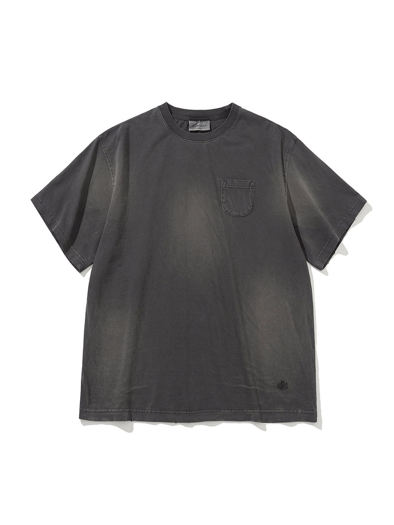 sun bleach dyeing s/s tee charcoal - HAGO(하고)