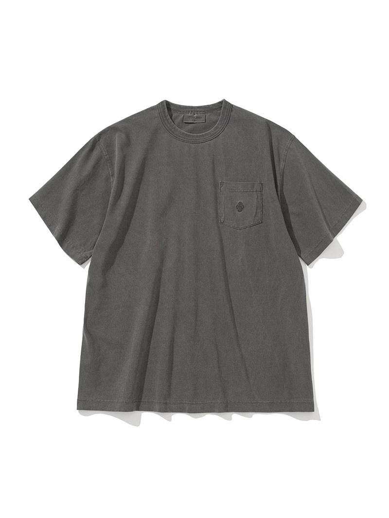 UBC dyeing pocket s/s tee pigment charcoal - HAGO(하고)