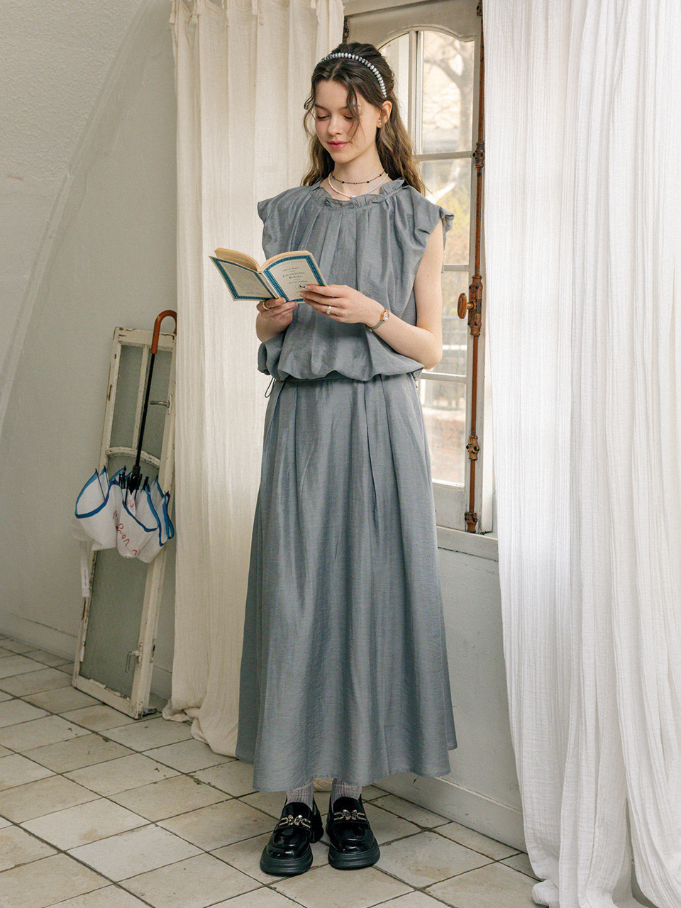 [주말특가]DD_Drawstring top and skirt set_3color - HAGO(하고)