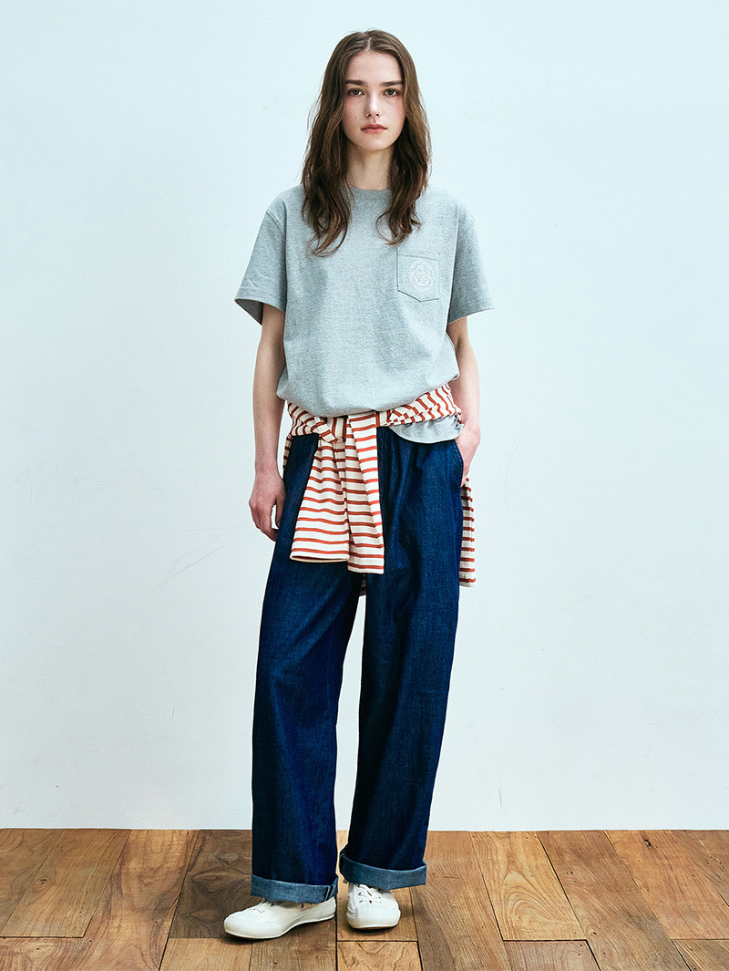 easy denim string pants 6oz(womens) Indigo washed - HAGO(하고)