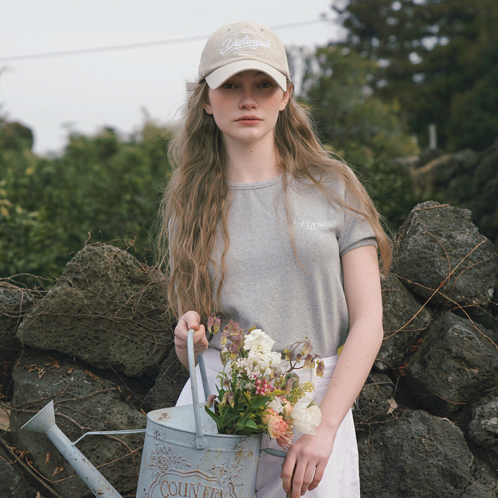 FLOW embroidery ball cap_BEIGE - HAGO(하고)