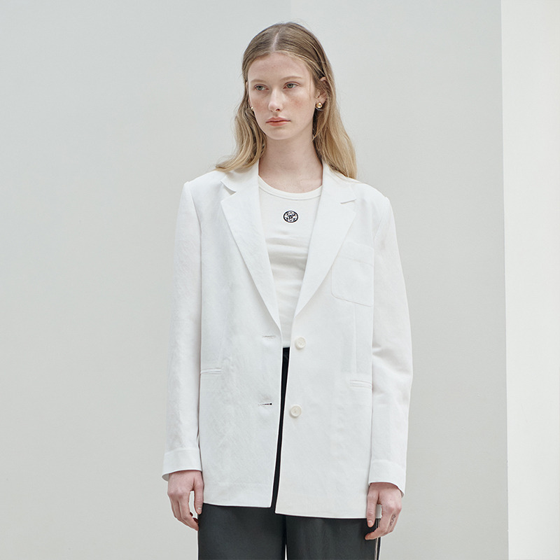 LINEN TWO-BUTTON BACK SLIT JACKET_YB4JK10 - HAGO(하고)