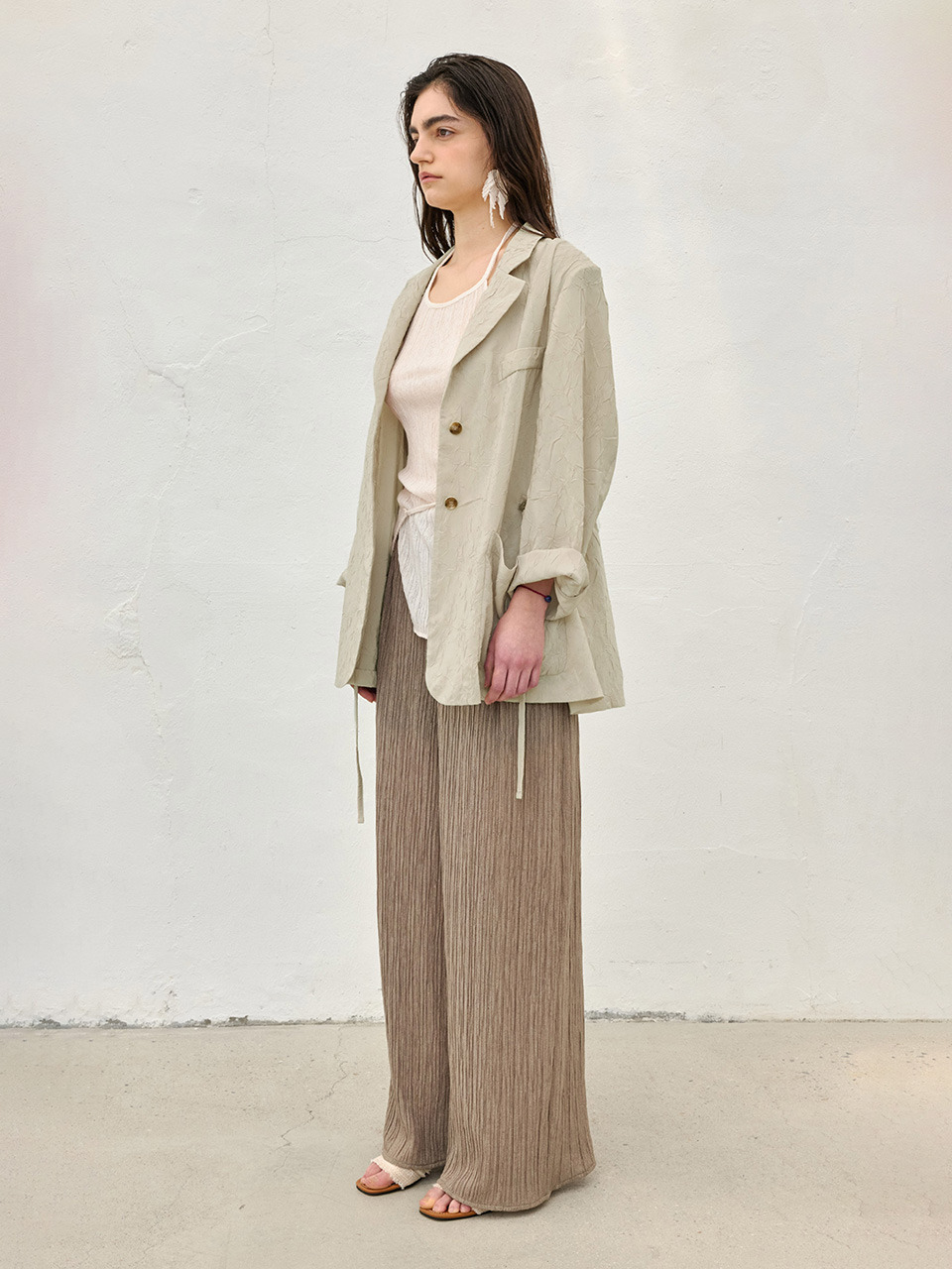 [30%쿠폰]Boa Wrinkled Jacket_Ash Beige - HAGO(하고)