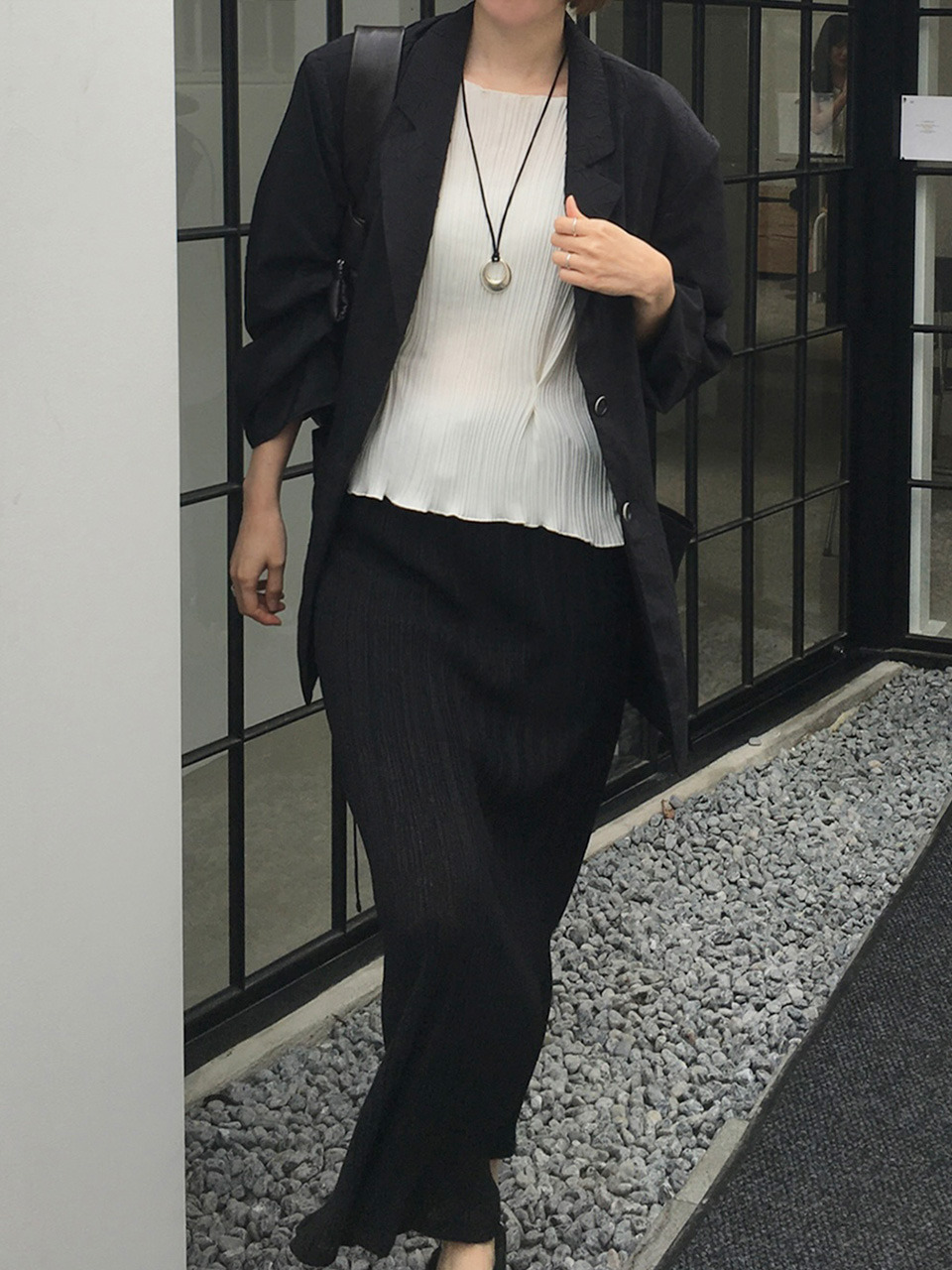 Boa Wrinkled Jacket_Black - HAGO(하고)