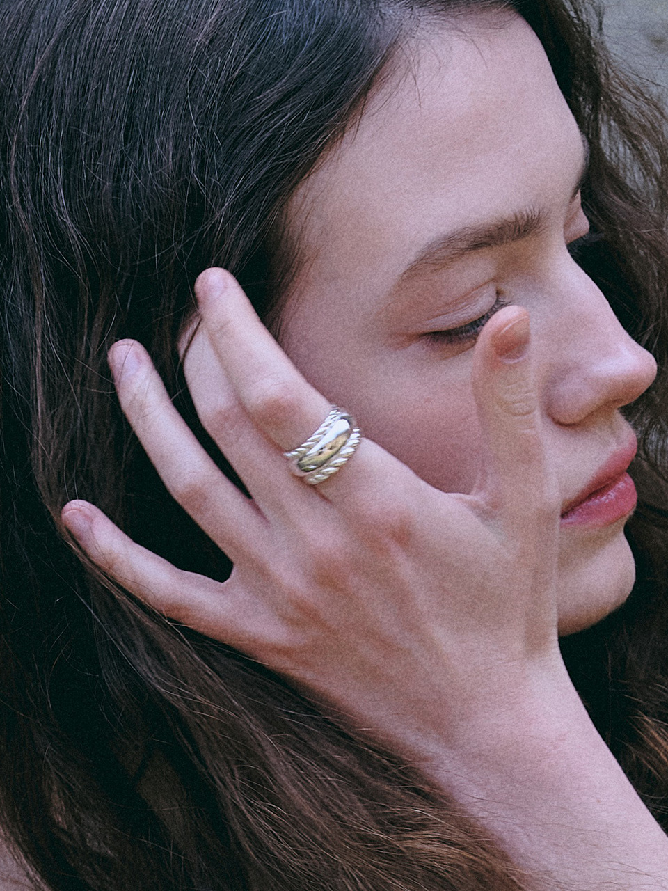 [신상단독특가]Double twist volume ring - HAGO(하고)