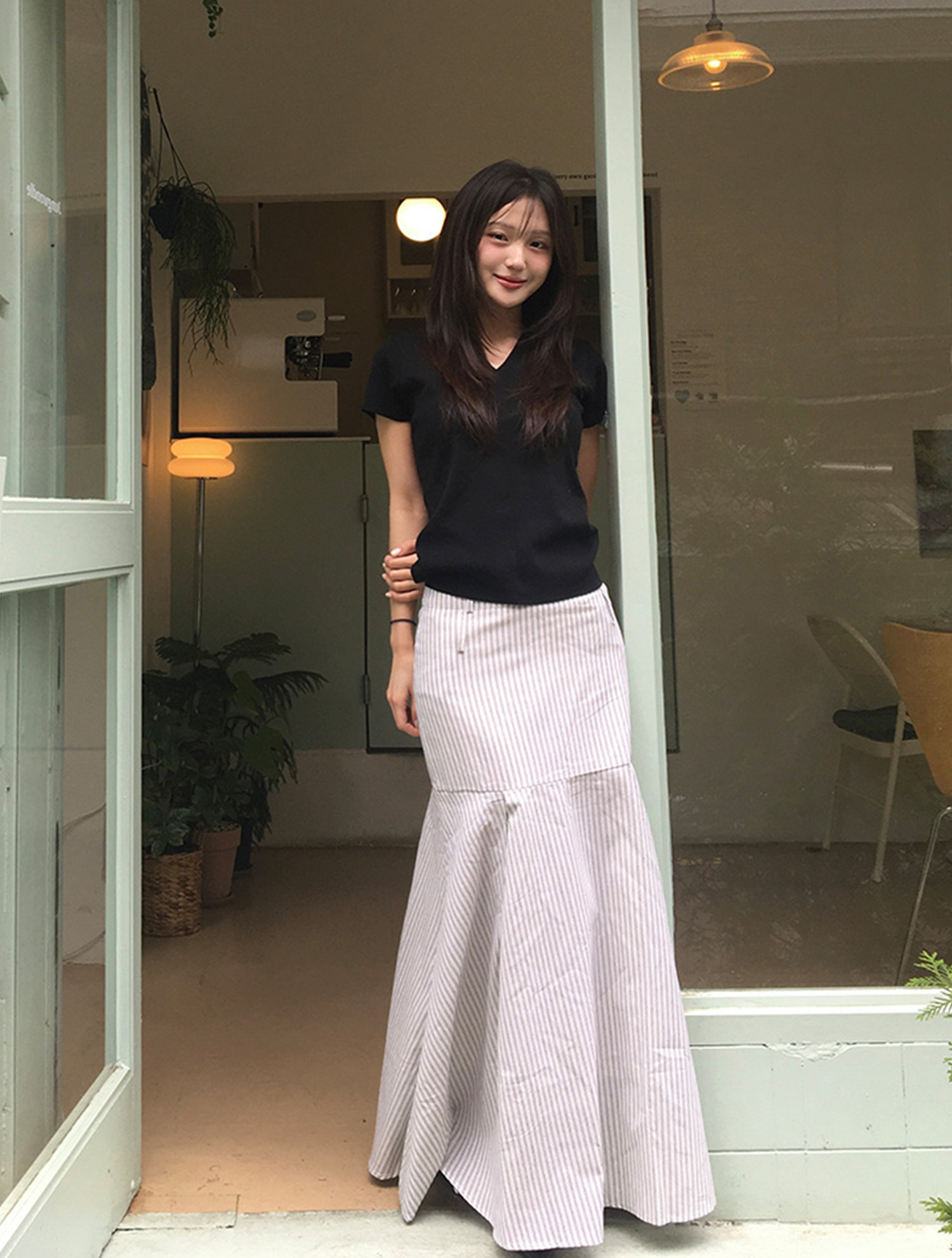 [TWEE] [희경`pick] 피겐 스트라이프 머메이드 롱 스커트 - HAGO(하고)