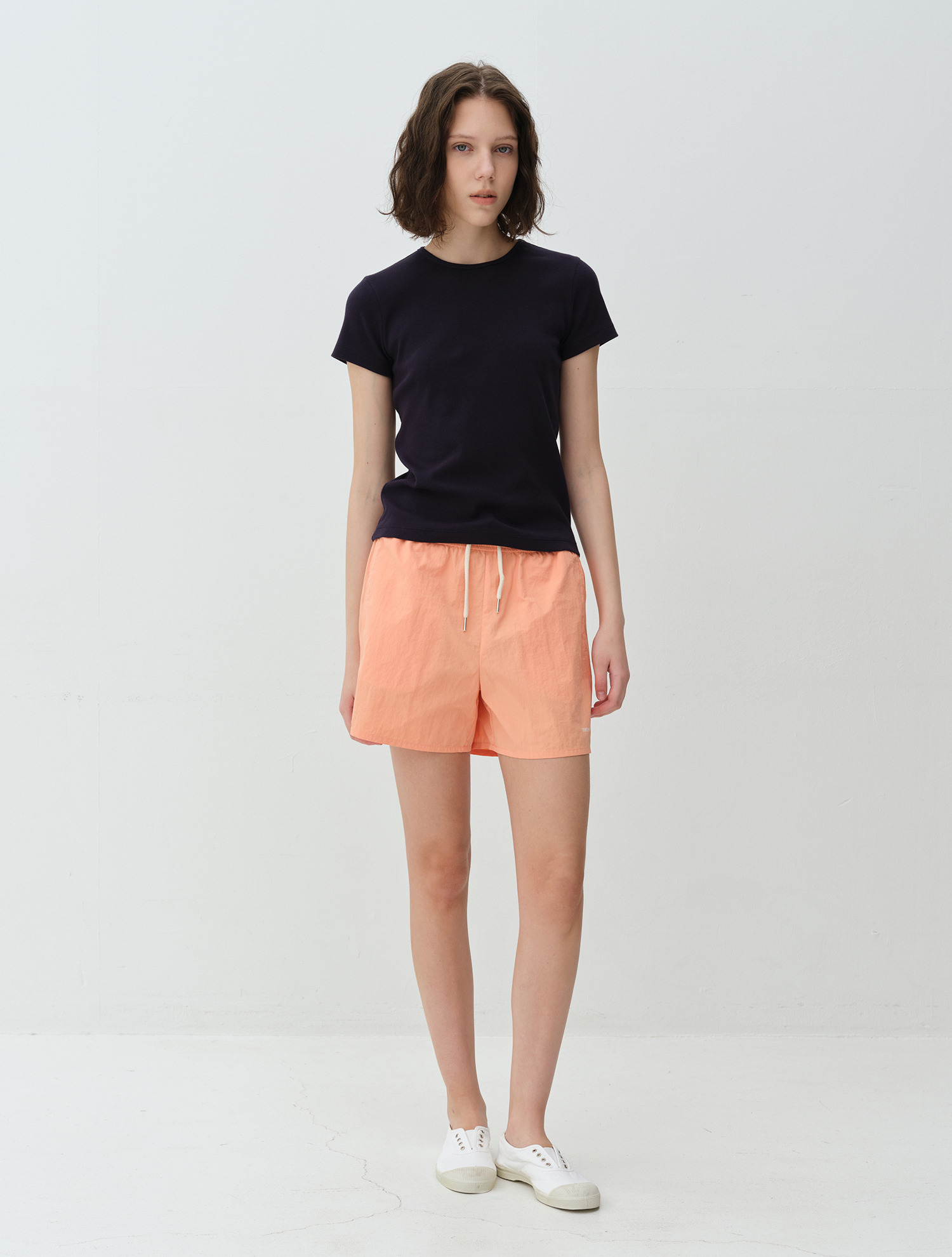 BASIC RIBBED T-SHIRTS - NAVY - HAGO(하고)