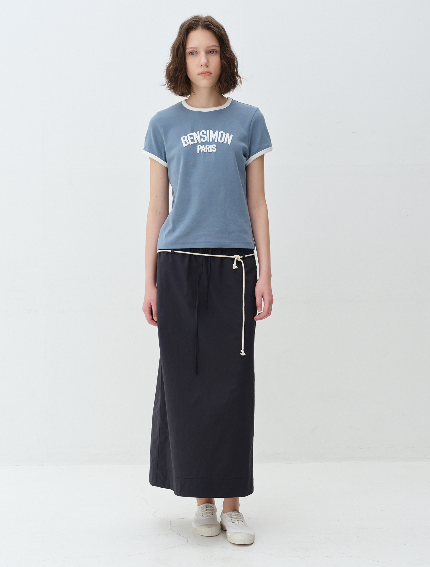 BENSIMON LOGO RINGER TEE - BLUE MARBLE - HAGO(하고)