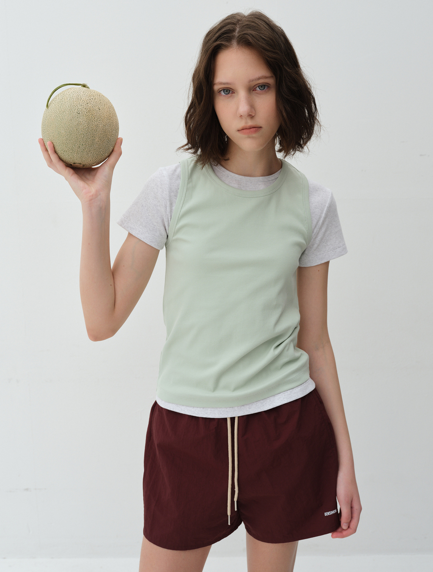 BASIC RIBBED SLEEVELESS - MINT BREEZE - HAGO(하고)