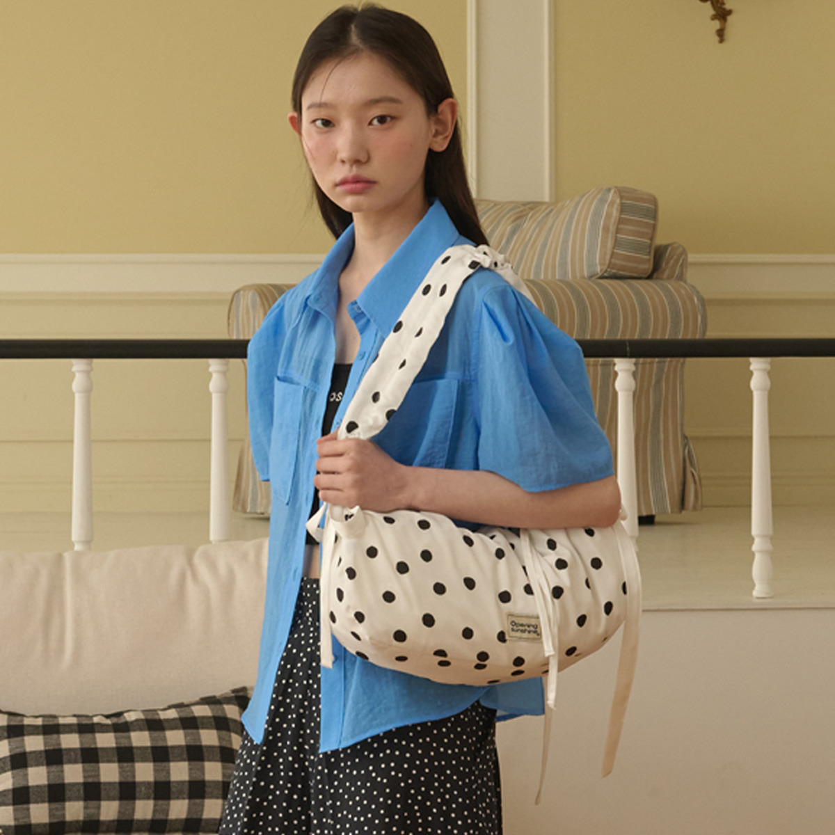 Bumpy Dot Shoulder Bag_White - HAGO(하고)