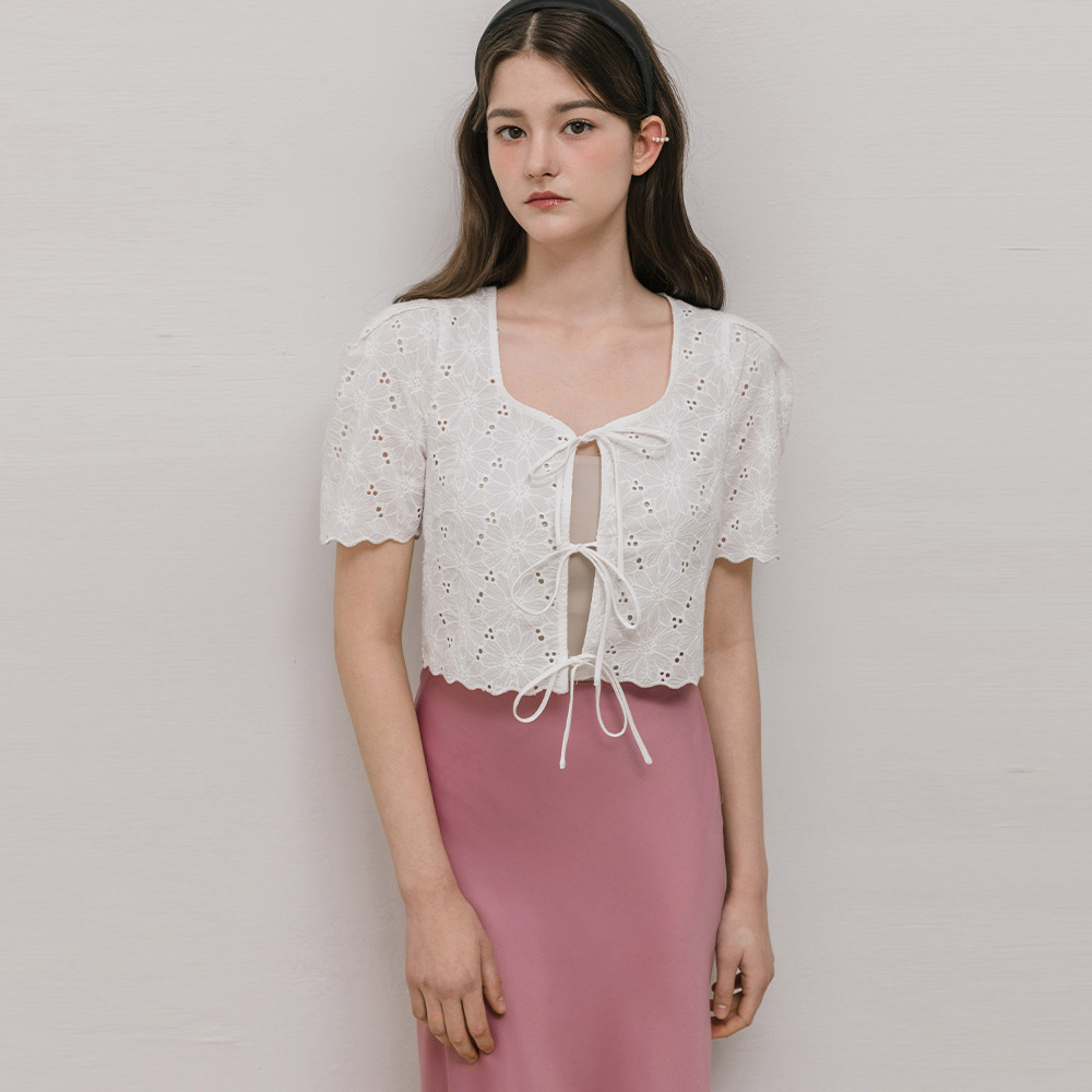 [단독~5.21]Lace Puff ribbon Blouse - HAGO(하고)