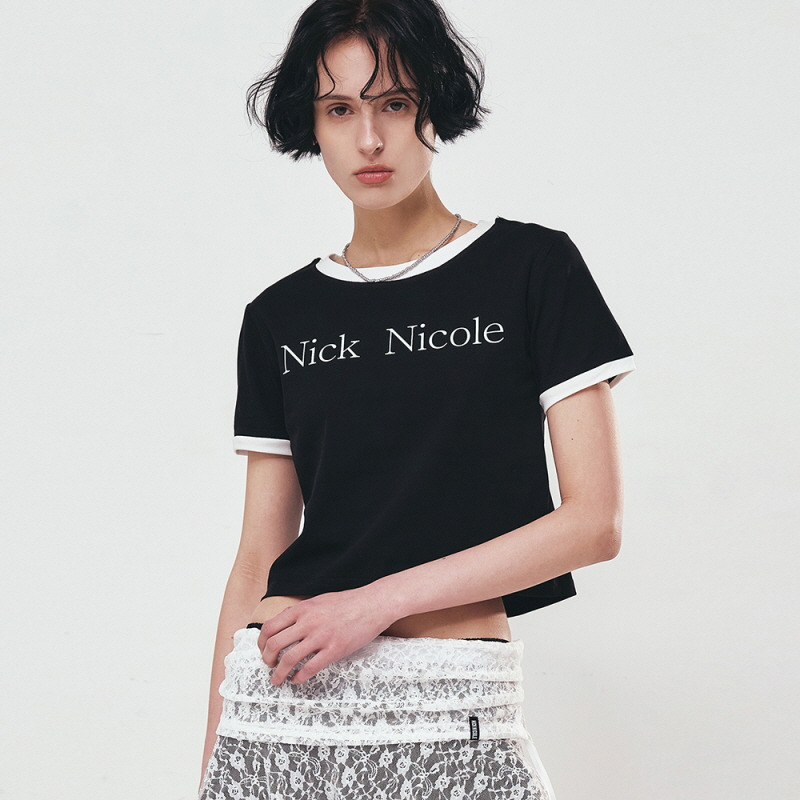 NICOLE SIGNATURE RINGER CROP TOP__BLACK - HAGO(하고)