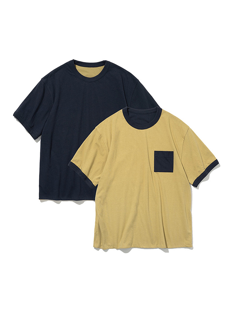udt reversible s/s tee navy-butter gold - HAGO(하고)