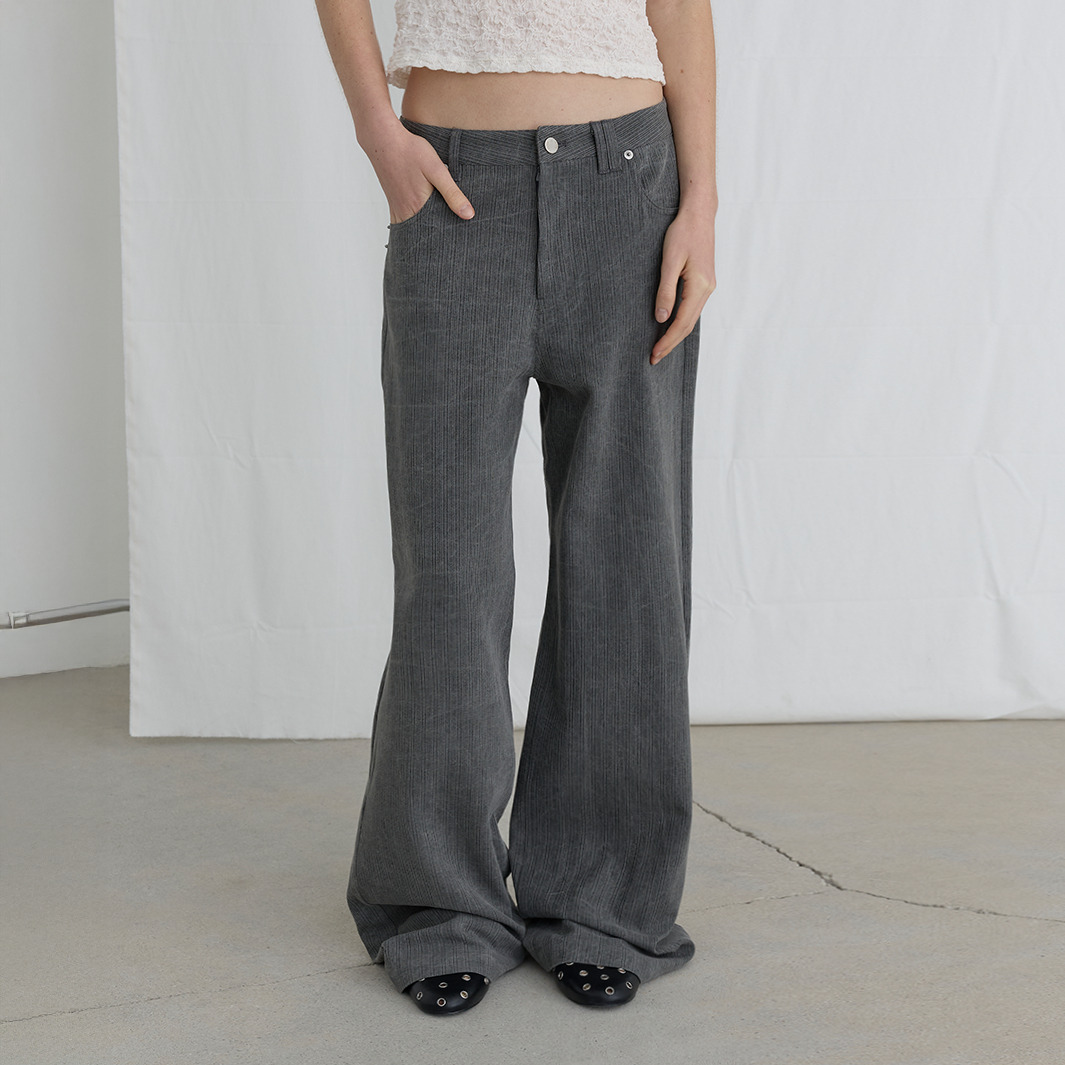 [2ND RESTOCK] VINTAGE STRIPE COTTON PANTS - CHARCOAL - HAGO(하고)