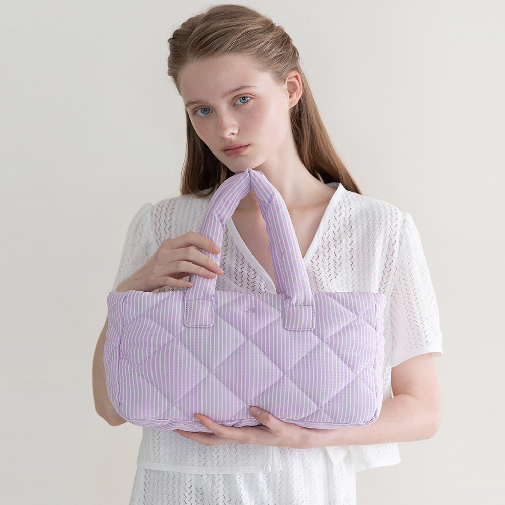 [22% 쿠폰]Stripe padded tote bag - Lavender - HAGO(하고)