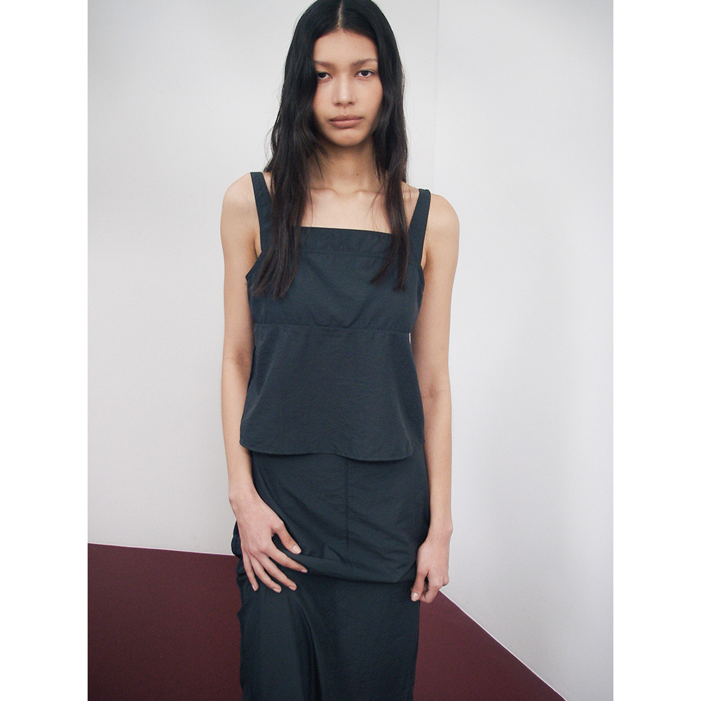 SHEER BUSTIER TOP (CHARCOAL) - HAGO(하고)