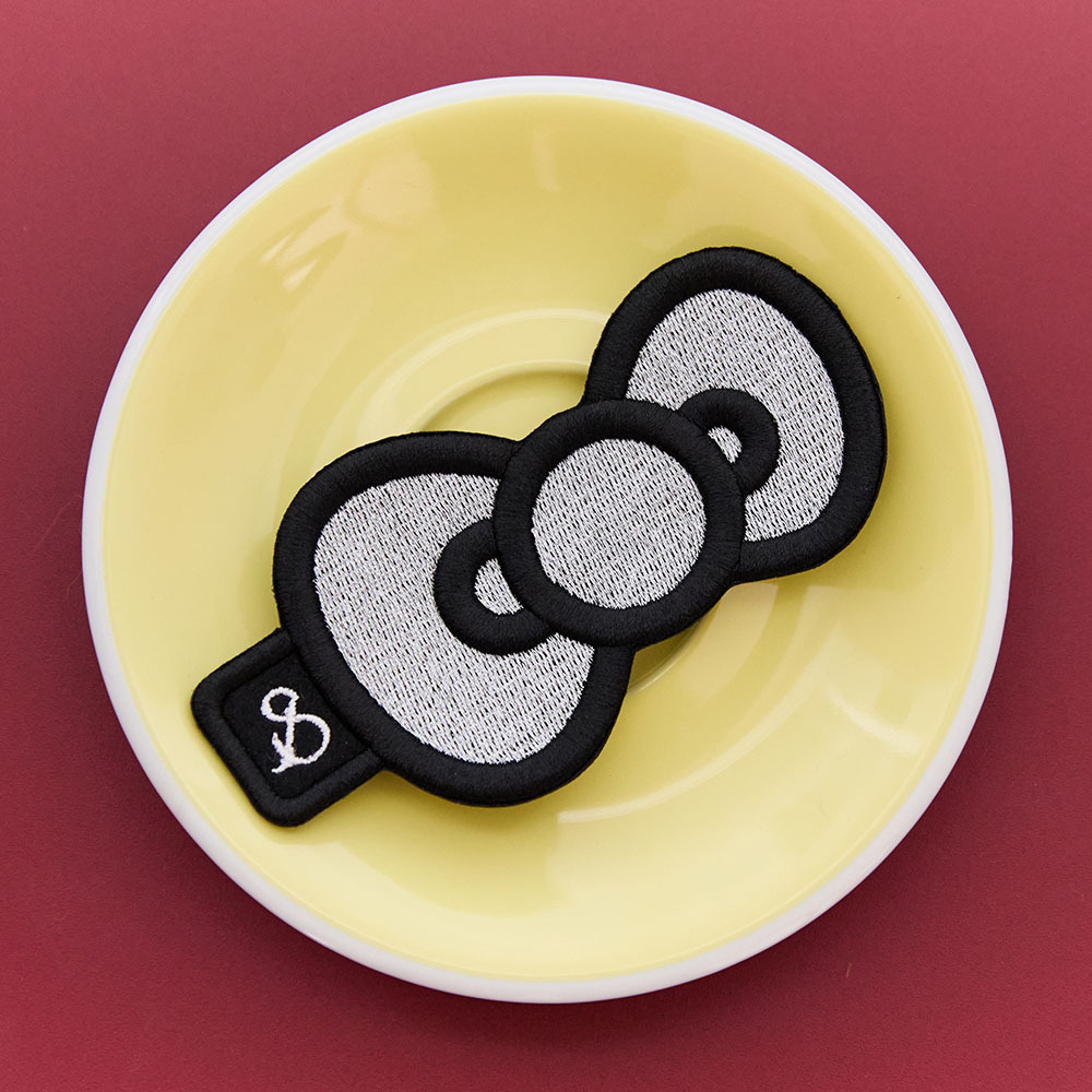 Lucky Hello Kitty Ribbon Embroidery Wappen Platinum - HAGO(하고)