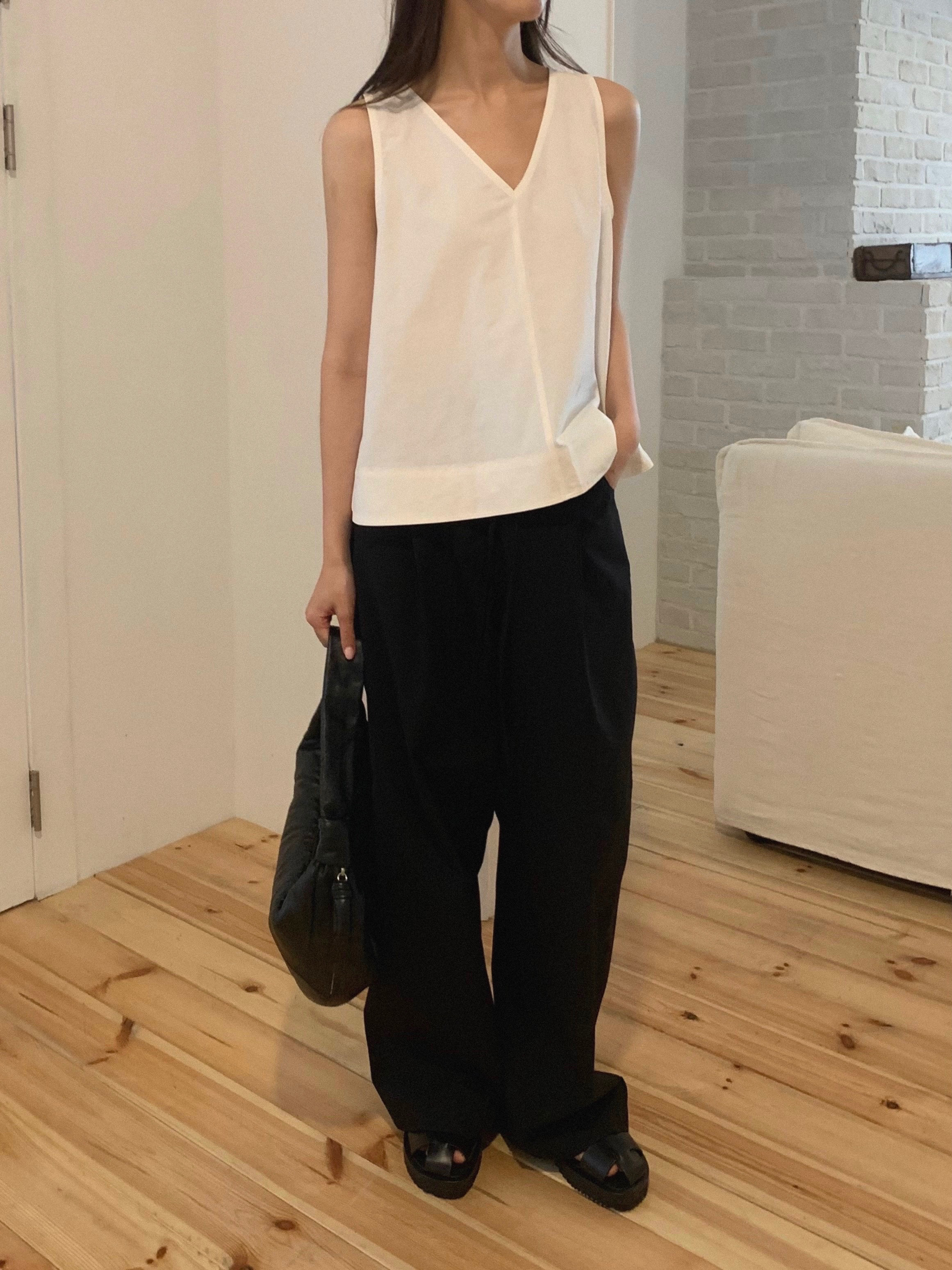 Linen Sleeveless (White) - HAGO(하고)